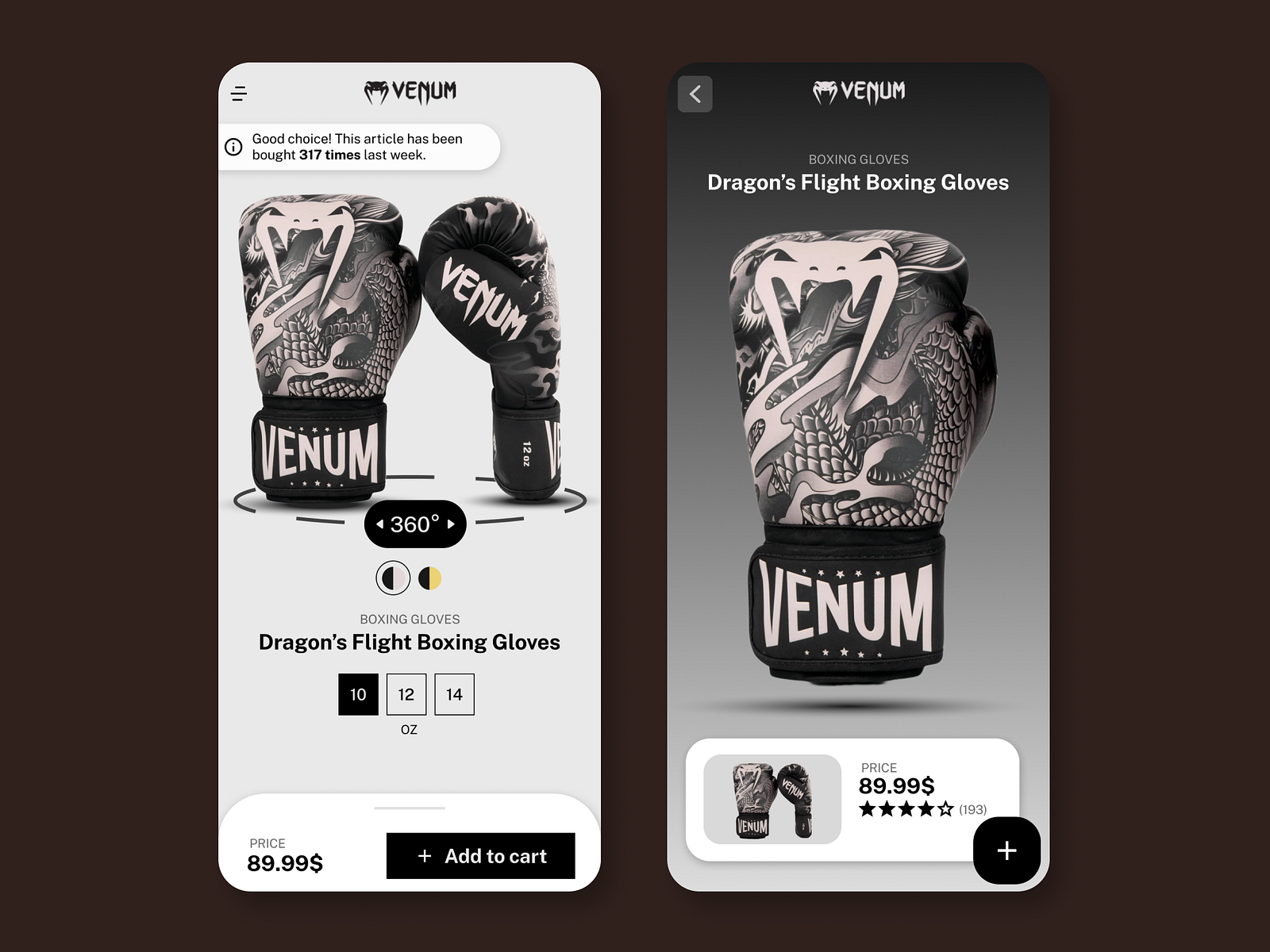 Venum Boxing Gloves Webshop by YVOKE Studios on Dribbble