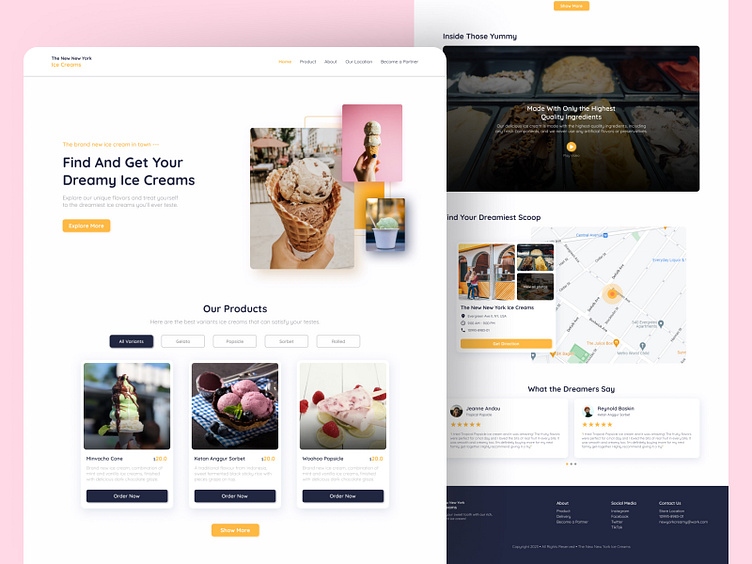 Ice Cream Landing Page Design by Raditya Adi on Dribbble