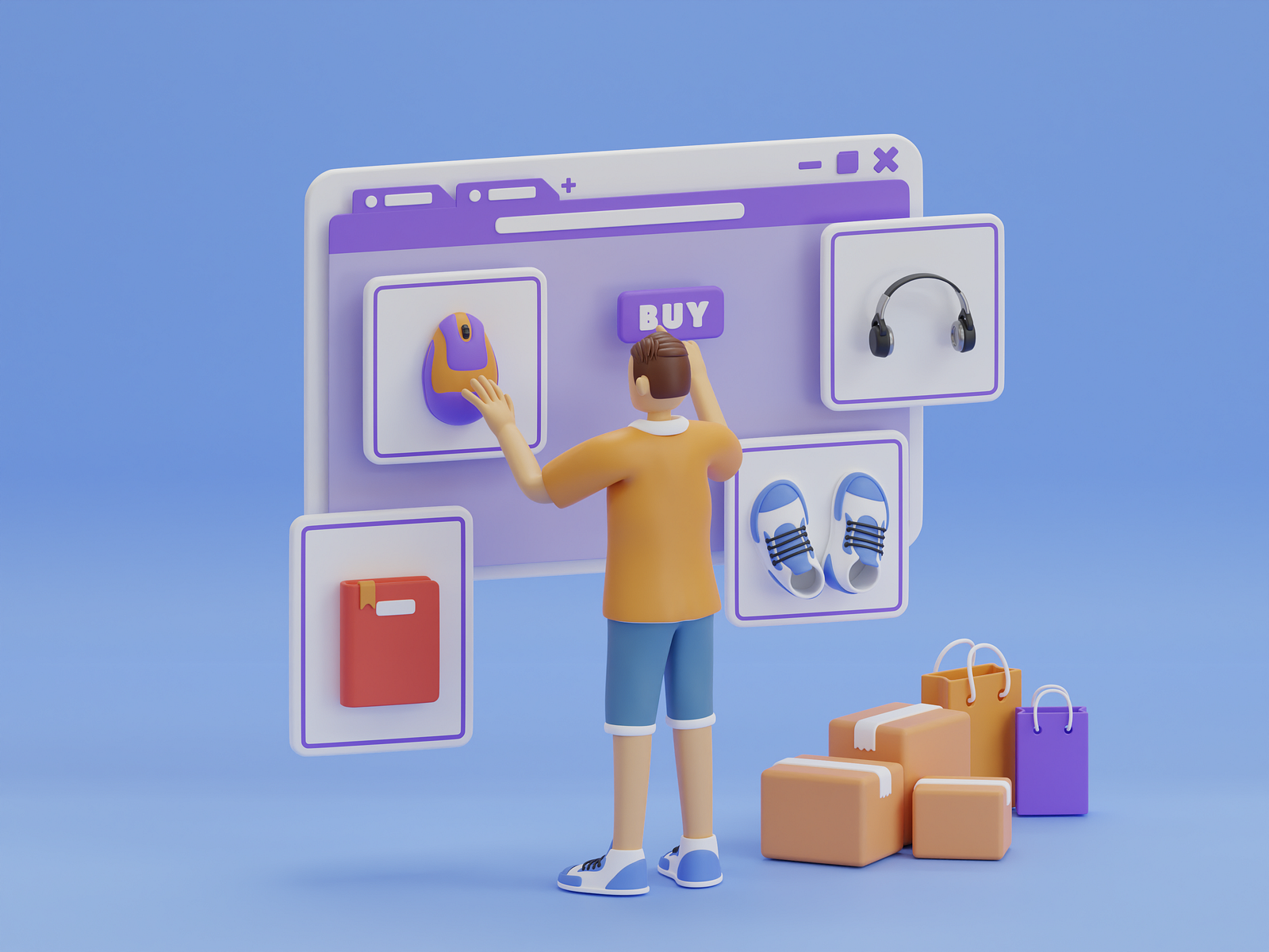 Ecommerce - 3D Illustration by Tisna Permadi for Uneric Studio on Dribbble