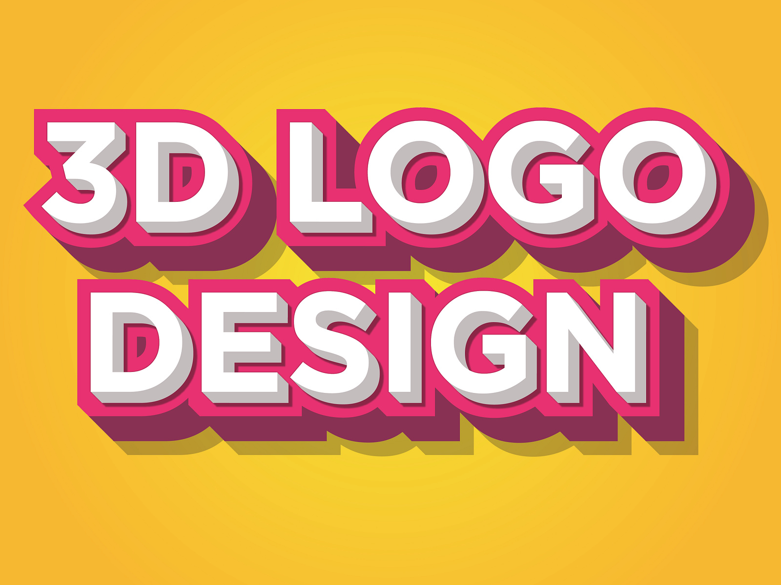 Editable 3D typography logo design. by Nasir Uddin on Dribbble