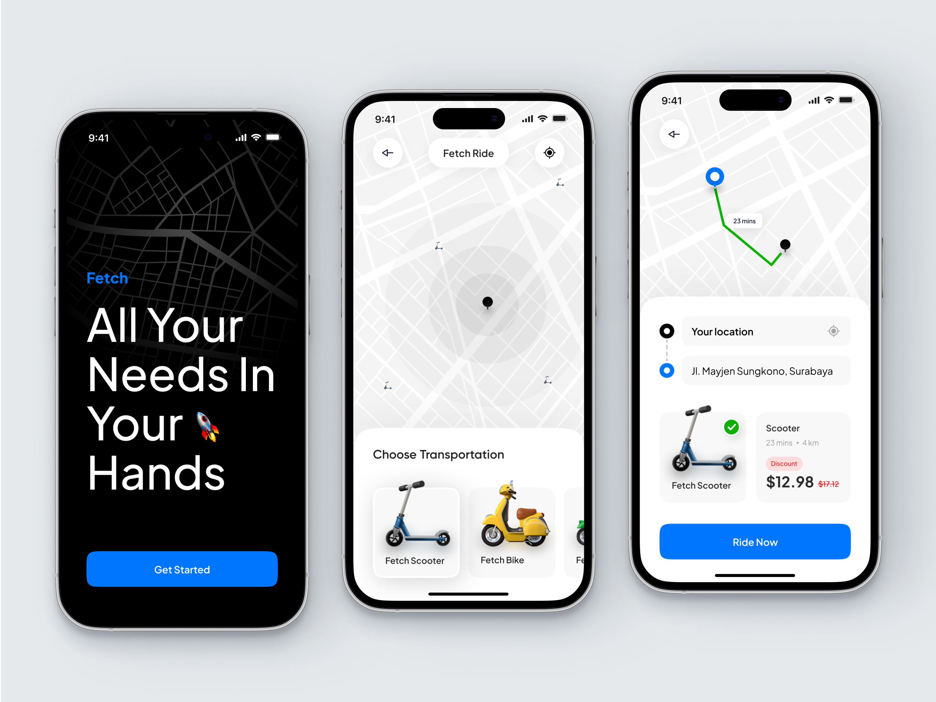 Fetch : Transportion Rent Mobile App by Rijal for Sogee on Dribbble