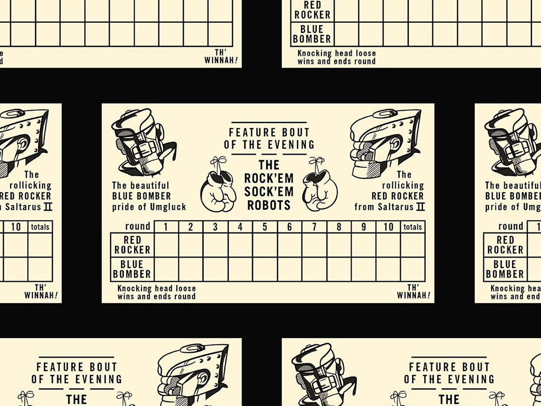 Rock'em Sock'em Score Cards by Jane Gardner on Dribbble