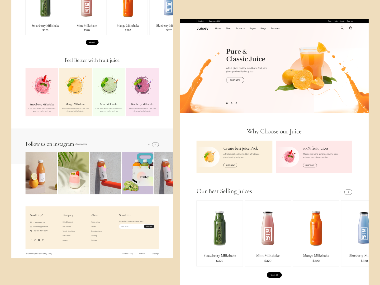 Juice - e - Commerce Website Design by Design Kuthir on Dribbble