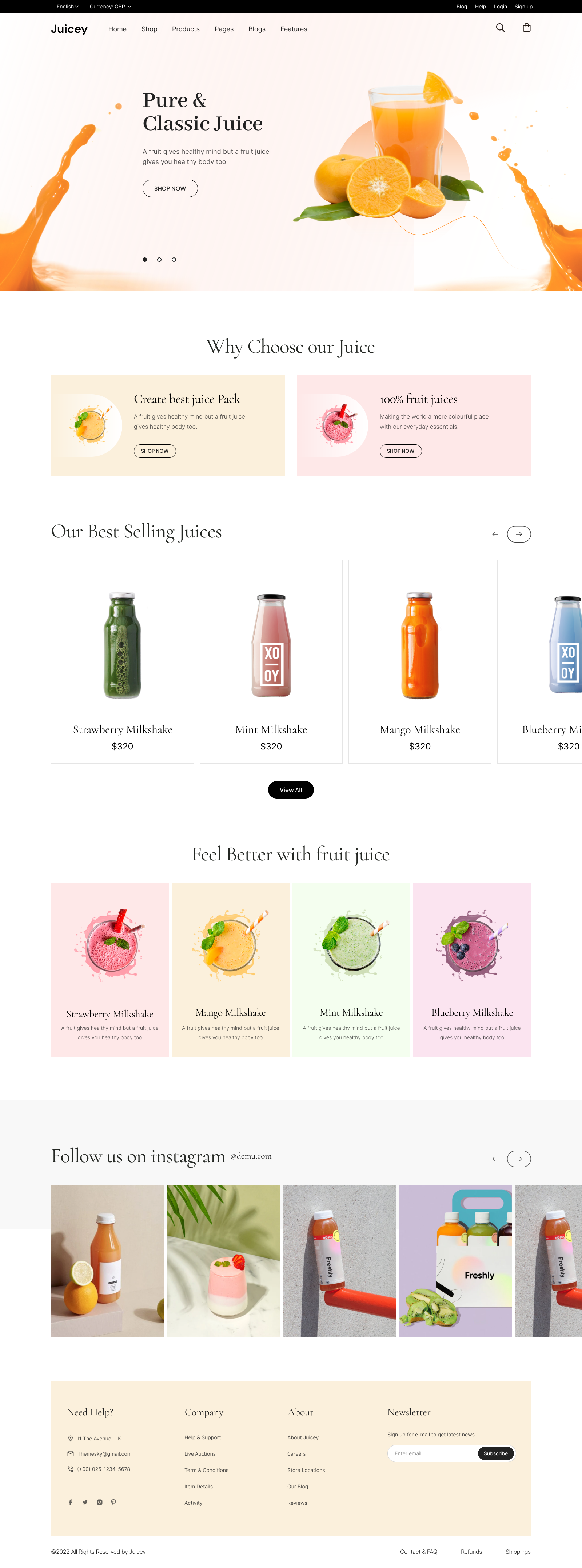 Juice - e - Commerce Website Design by Design Kuthir on Dribbble