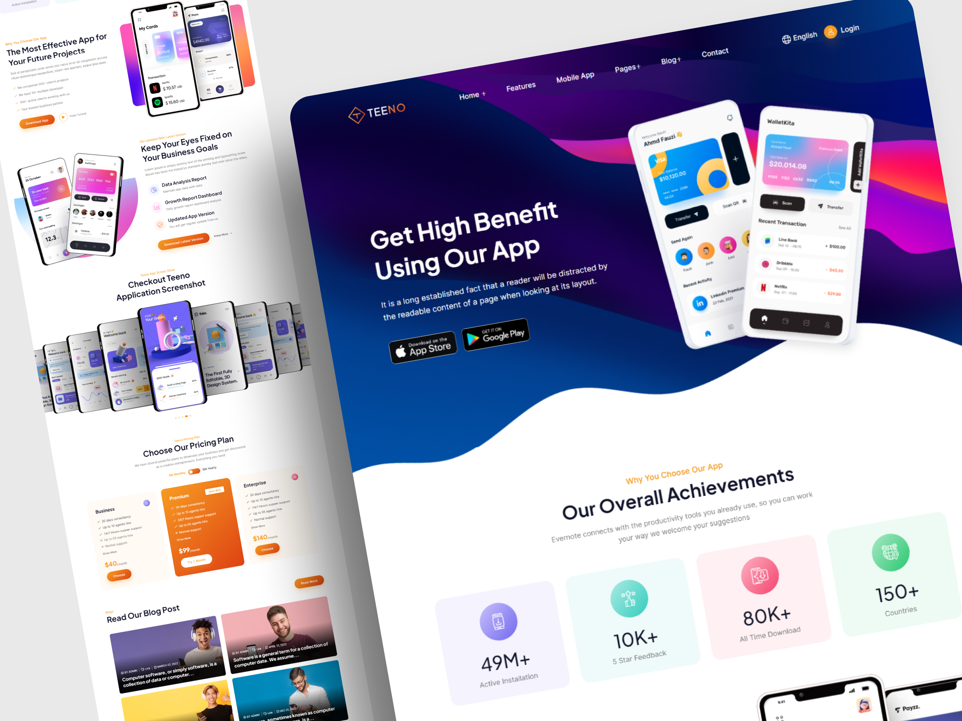Mobile App Landing Page by Abdur Razzak 🏅 on Dribbble