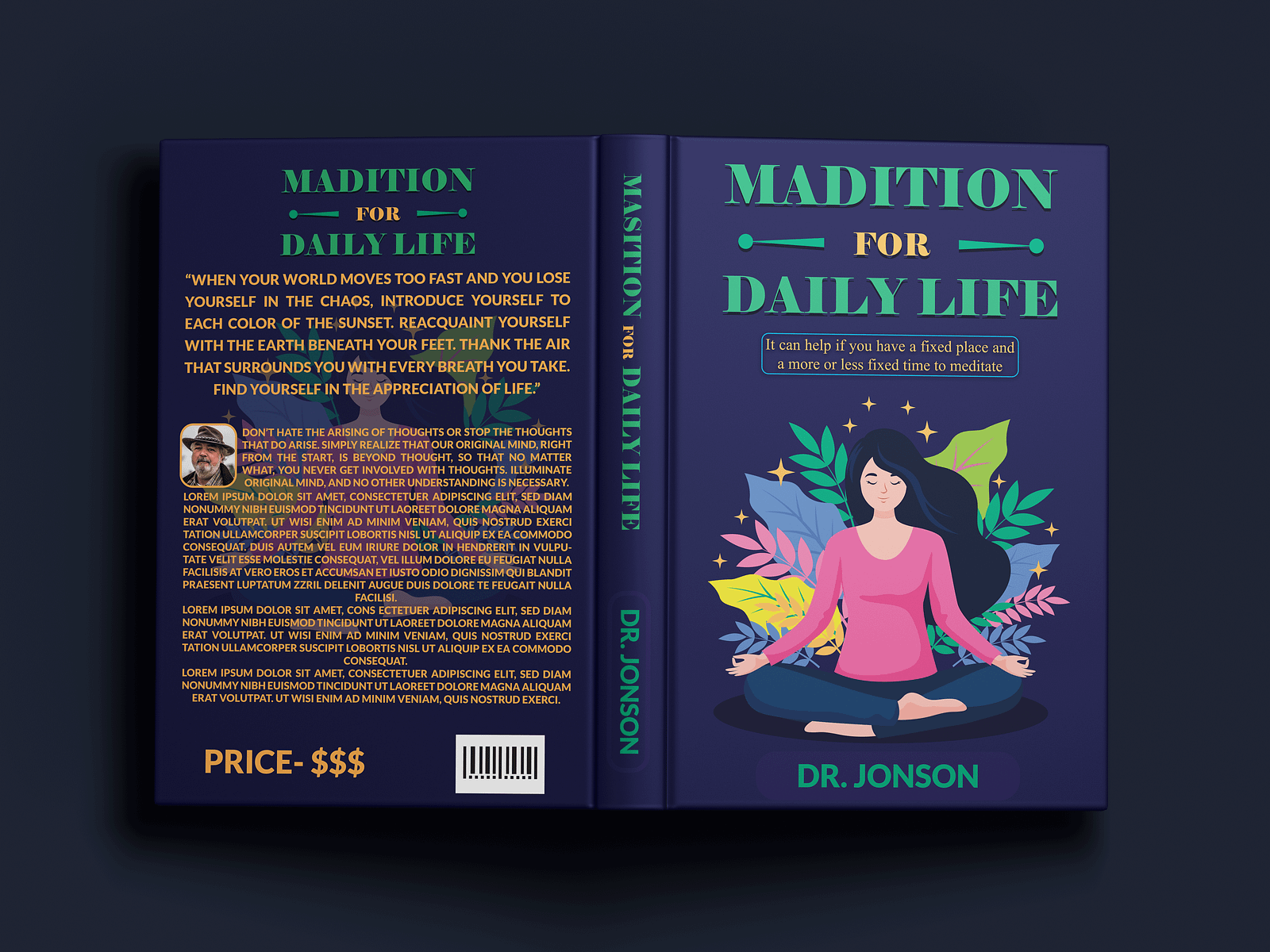 Meditation for daily life - book cover by Amit Charkaborty on Dribbble