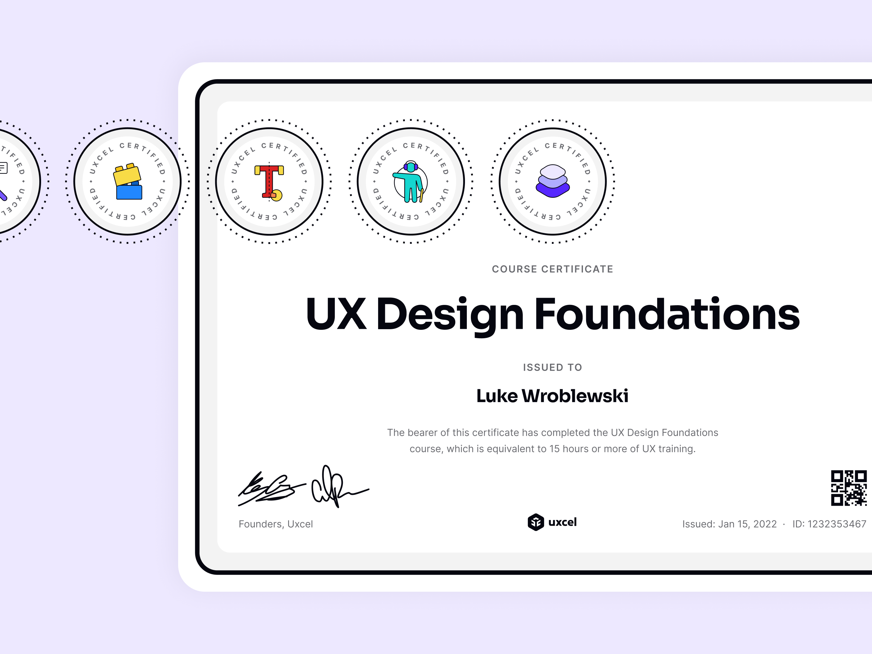 Uxcel Certificates by Katerina Tereshko for Uxcel on Dribbble