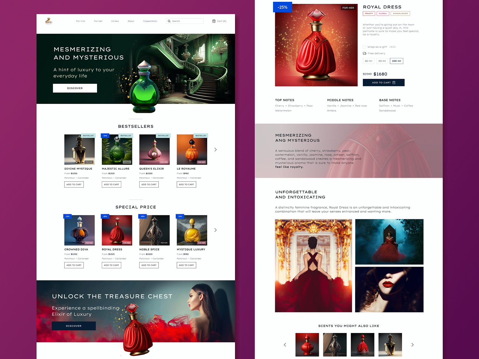 E-commerce website - Royal Scents by Zuzanna Dermont for Qodeca on Dribbble