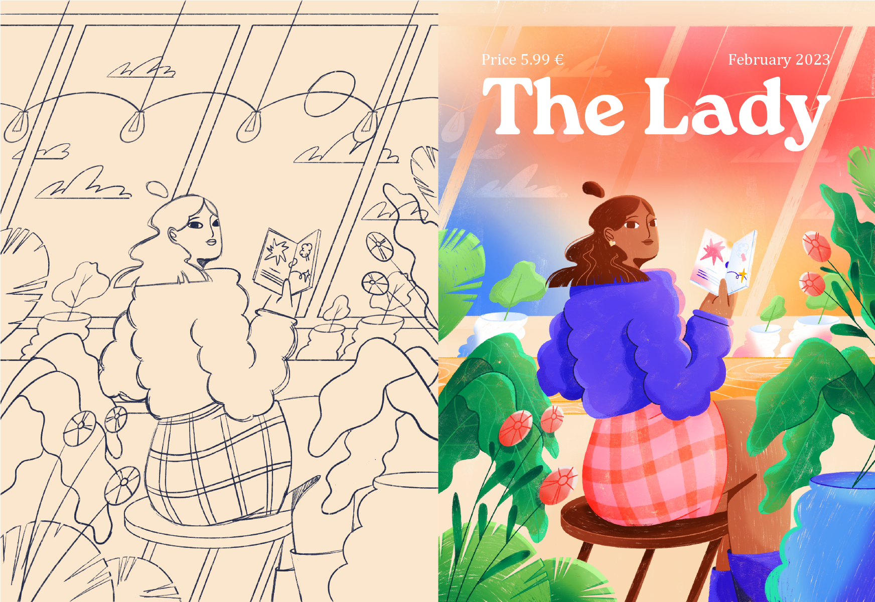 The Lady Magazine Cover by Andreea Kirtoka on Dribbble
