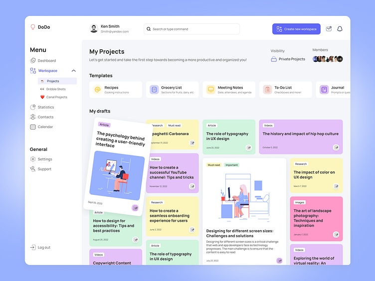 Design for note taking app by Lilit Grigoryan on Dribbble