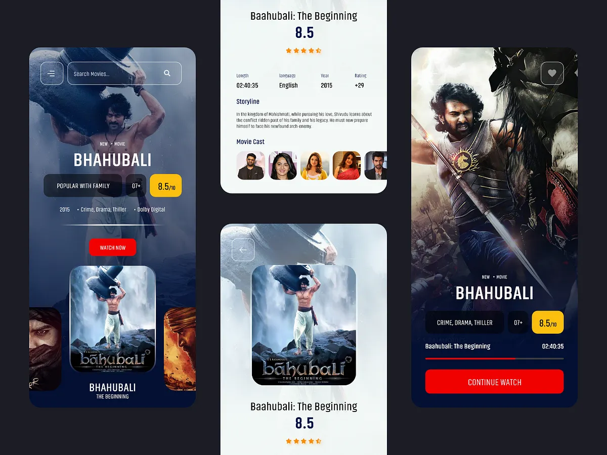 Movie App UI designs, themes, templates and downloadable graphic ...