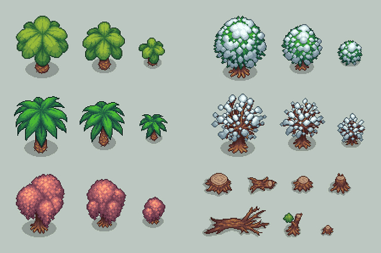 Free Top-Down Trees Pixel Art by 2D Game Assets on Dribbble Free Top-Down Trees Pixel Art by 2D Game Assets on Dribbble