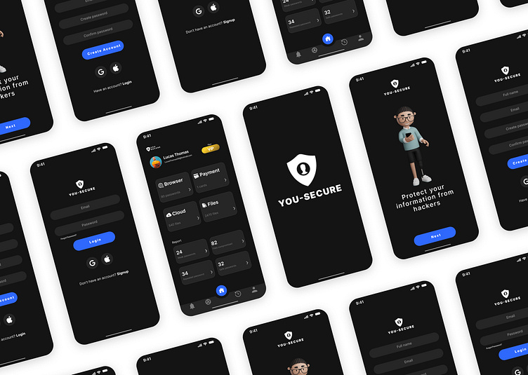 You-Secure security app UI by Ogolo Taiwo Raphael on Dribbble