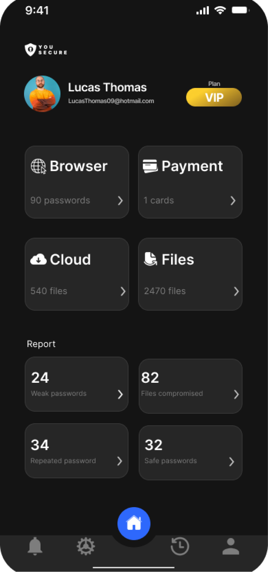 You-Secure security app UI by Ogolo Taiwo Raphael on Dribbble