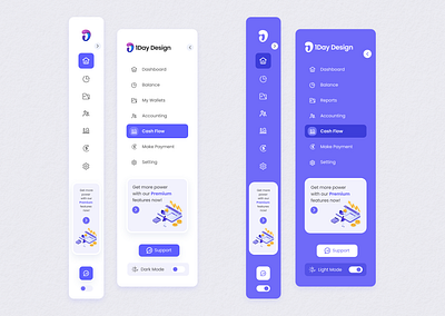 Collapsible Sidebar Navigation by kerem birgun on Dribbble