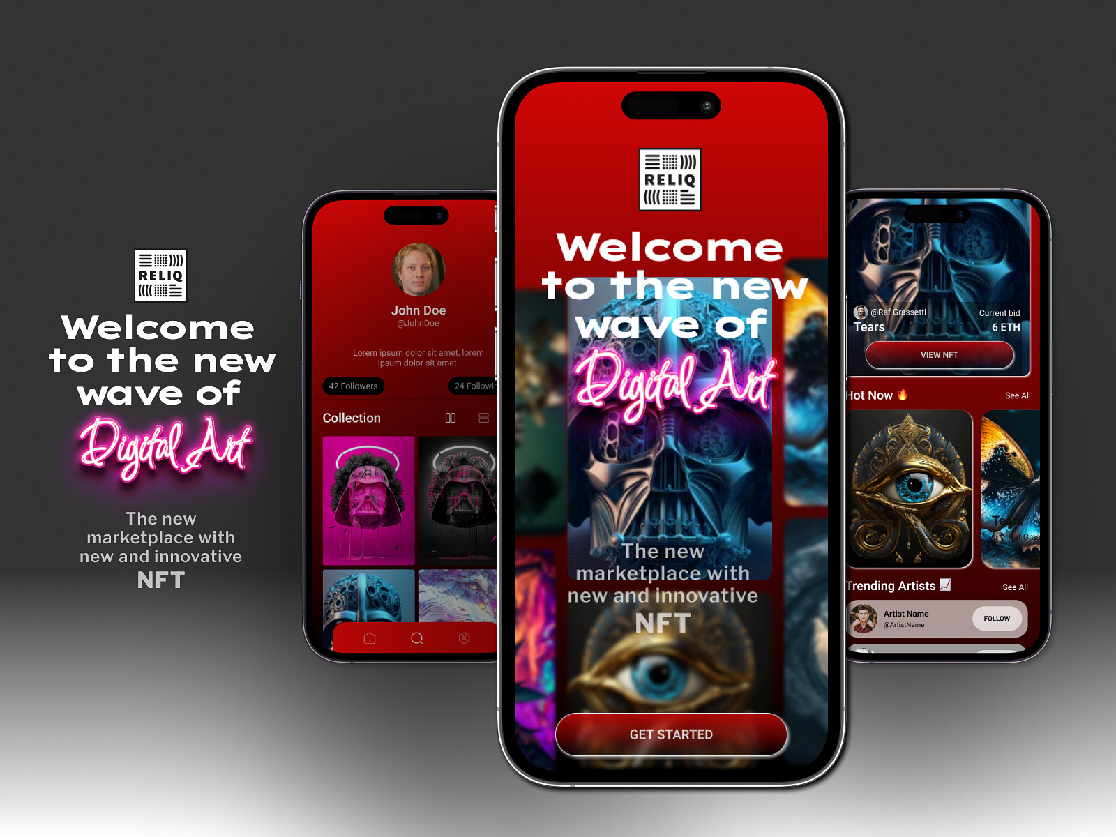 RELIQ A NEW Digital Art NFT marketplace by Cameron Fang on Dribbble