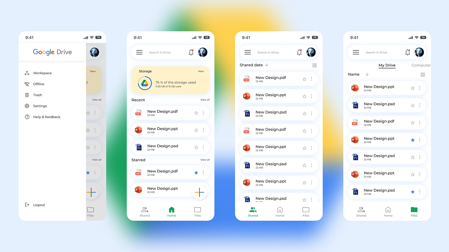 Google Drive Redesign by Anagh P K on Dribbble