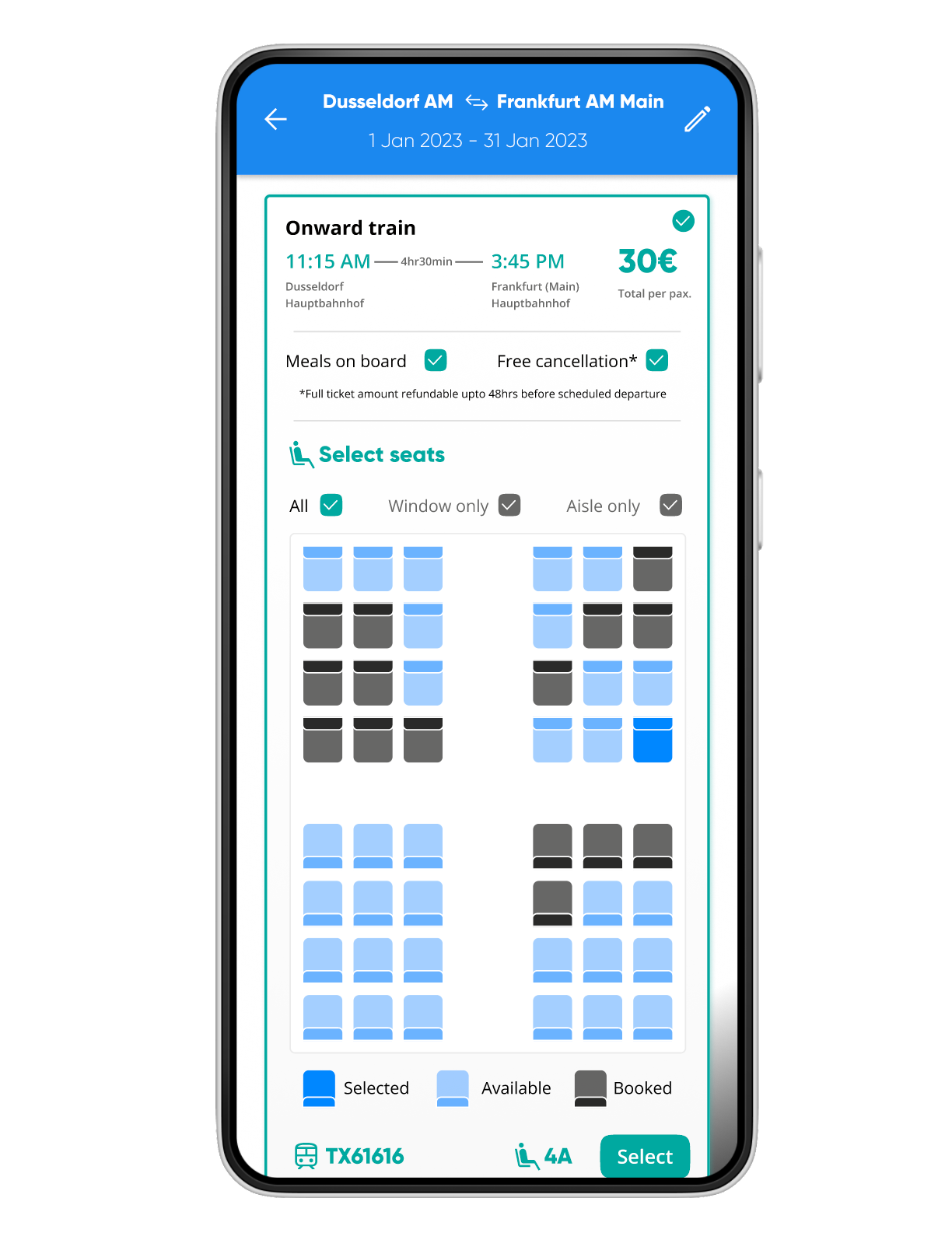 'Tripper', train ticketing app UI study by Arpan Jyoti Mahanta on Dribbble