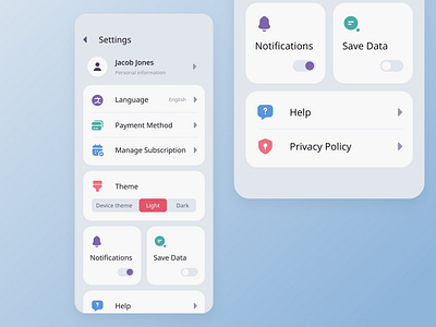 Settings Page Design by Siraj Ahmed Khatri on Dribbble