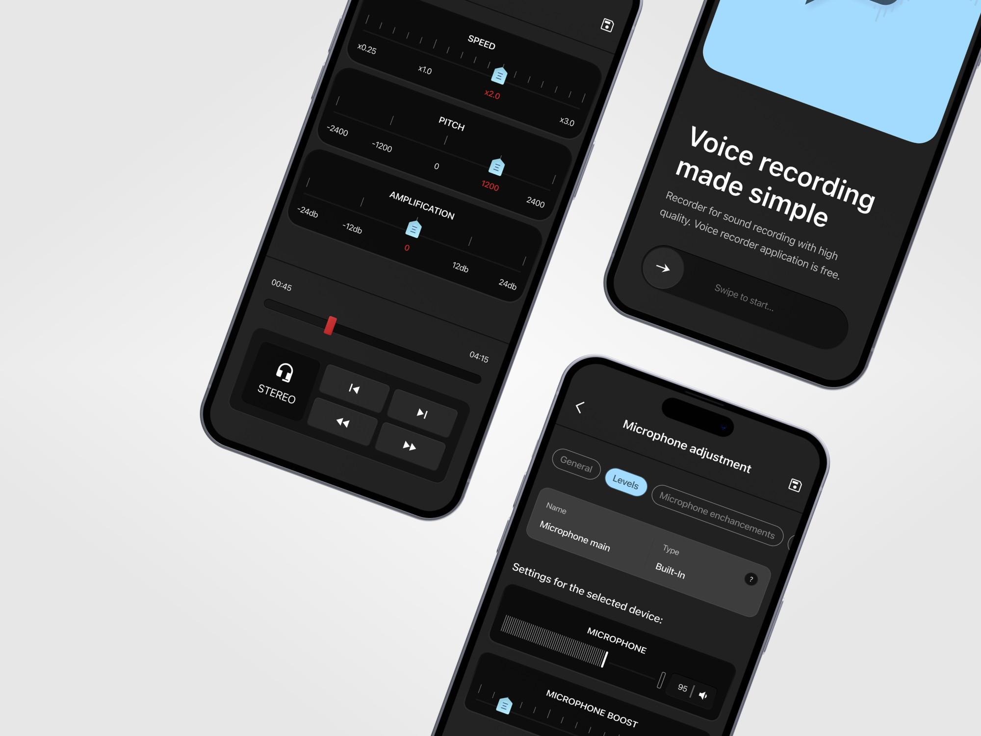 Voice recorder mobile app by Layo on Dribbble
