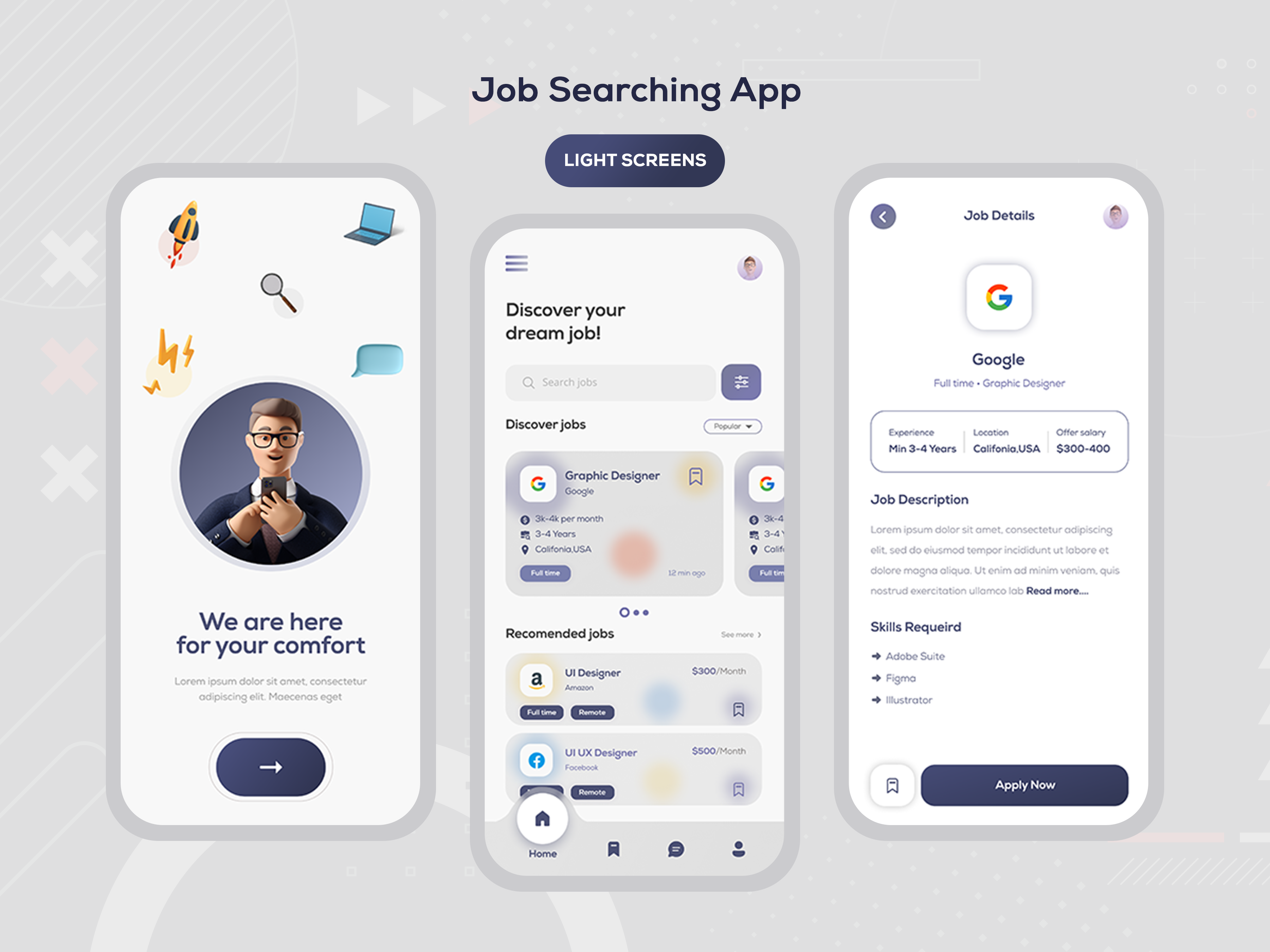 EXTREAM PROFESSIONAL UI/UX DESIGN FOR JOB SERCH APP by Raheel Khan ⭐️ ...