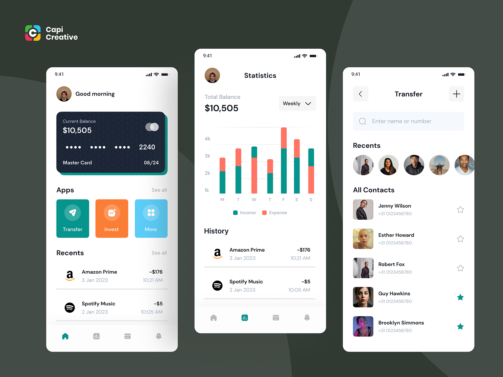 Banking - Mobile App UI Design Concept by Capi Product on Dribbble