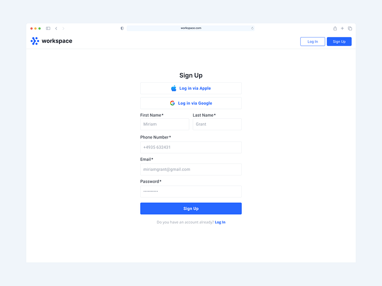 Workspace — Log In and Sign Up by Sloboda Studio on Dribbble