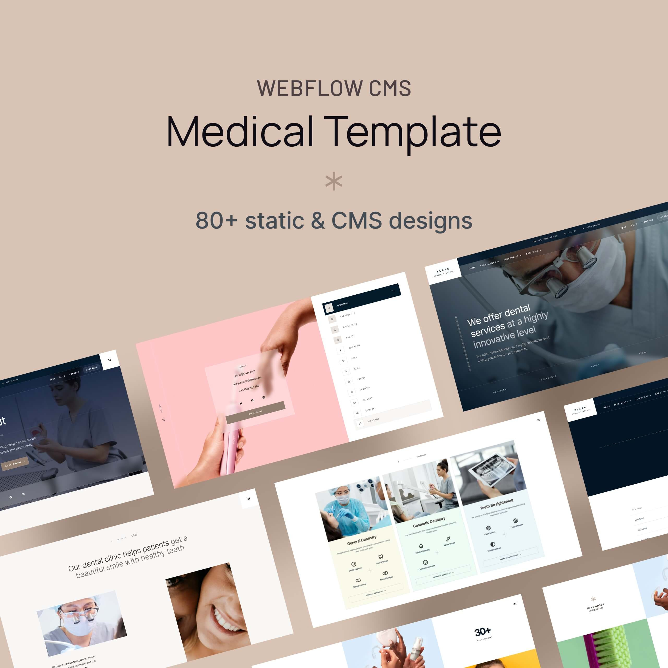 Dentist medical website designs: Klaas - Webflow CMS template by Juraj ...