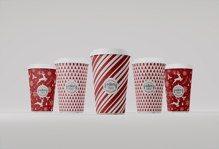 -Christmas Cups & Coffee Sleeve Design- by Marina W. Damien on Dribbble