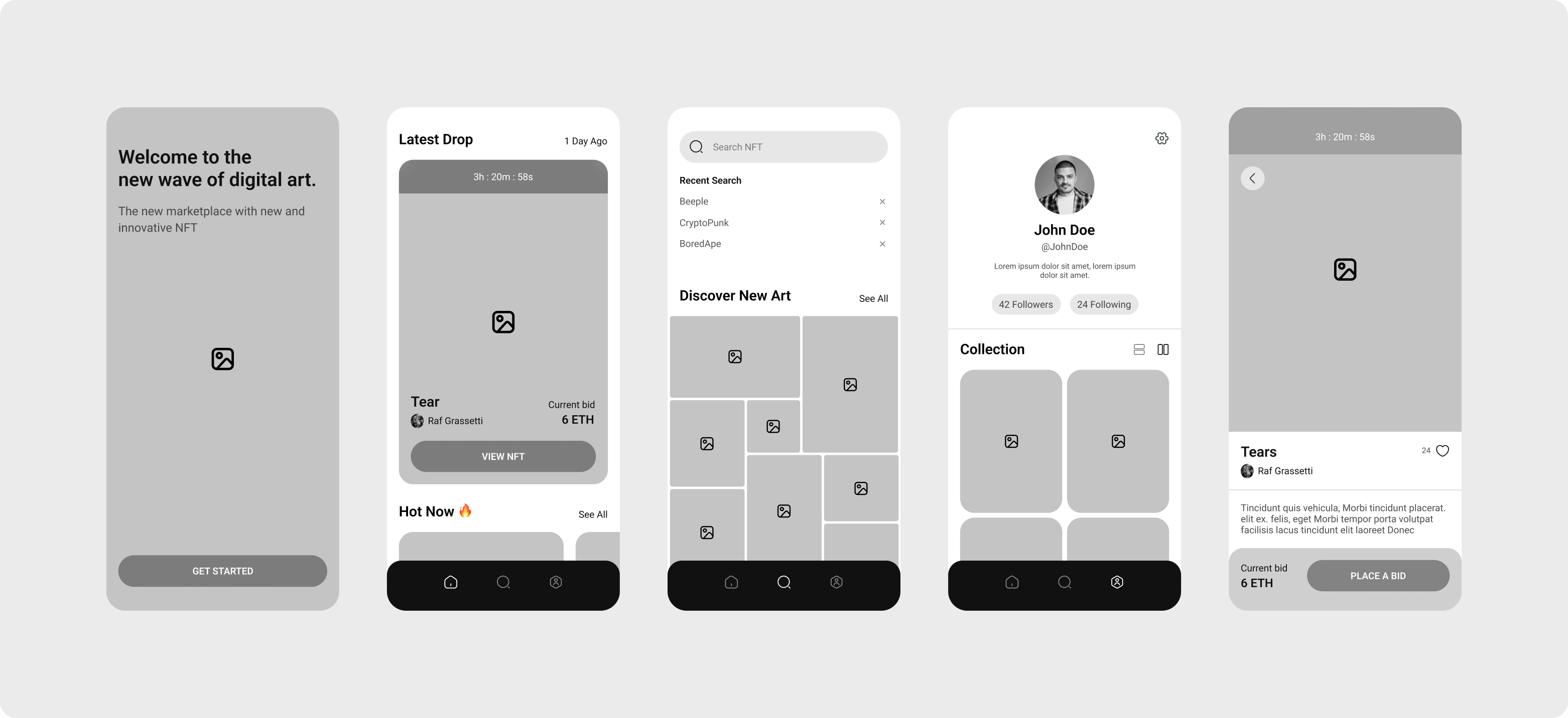 Moon - NFT Marketplace App UI Design by Malini Rao on Dribbble