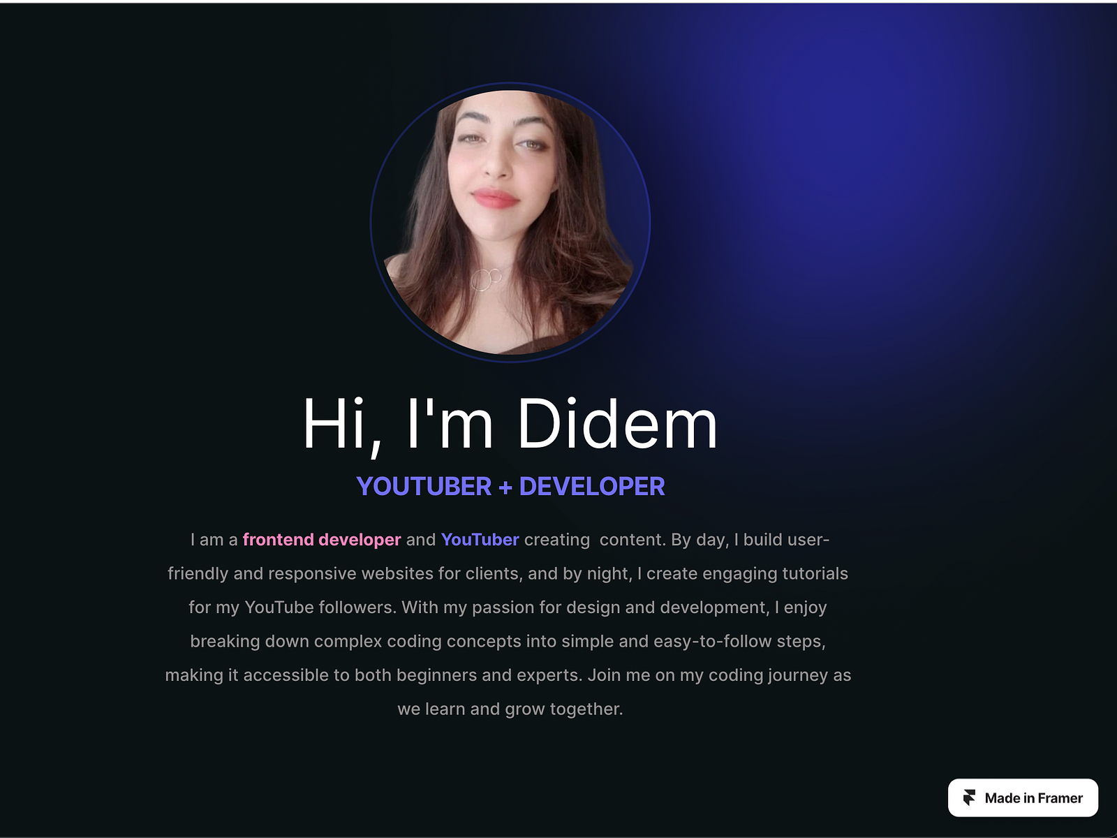 Framer Portfolio Template by Didem Küçükkaraaslan on Dribbble
