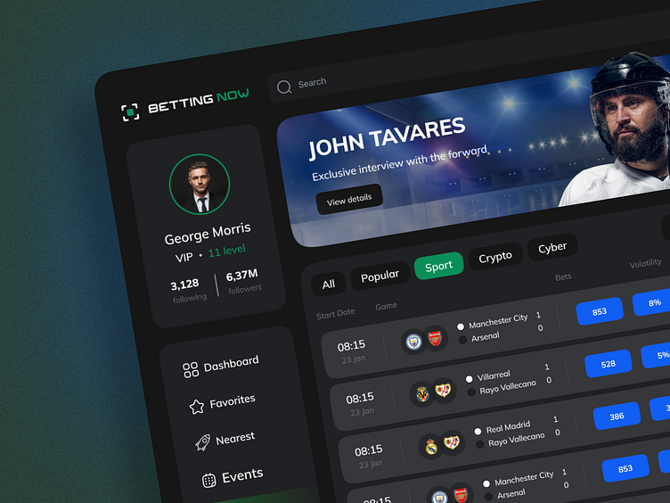 Betting Dashboard UI by Ronas IT | UI/UX Team on Dribbble