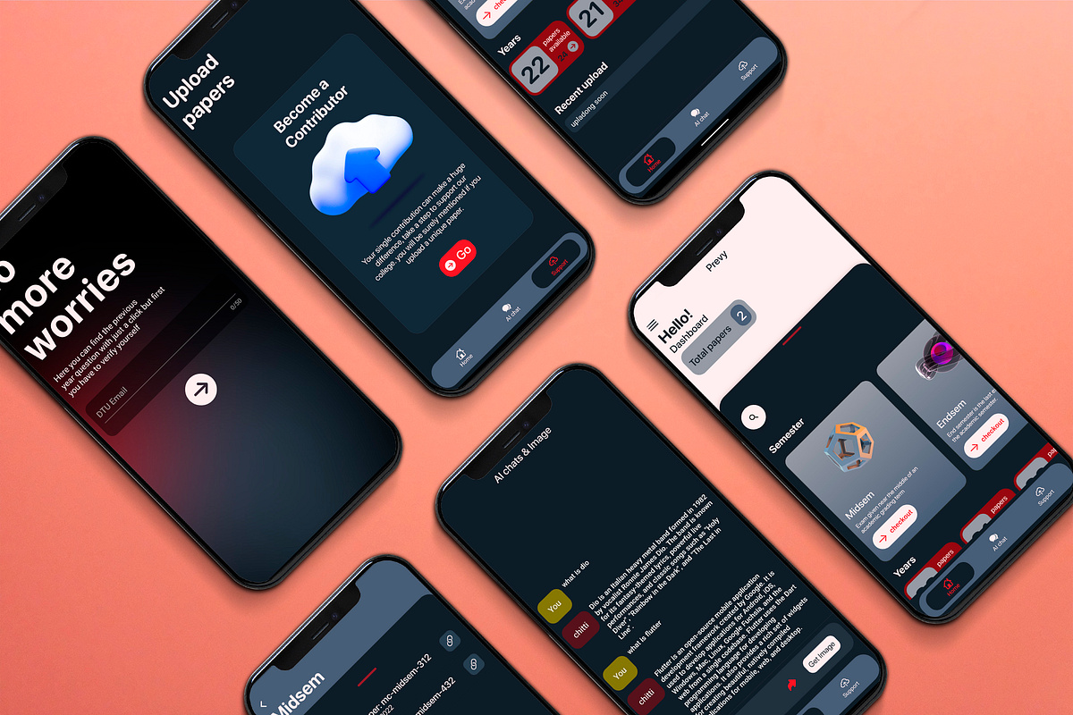 Question paper manager. APP UI made with flutter by ITSJATIN on Dribbble