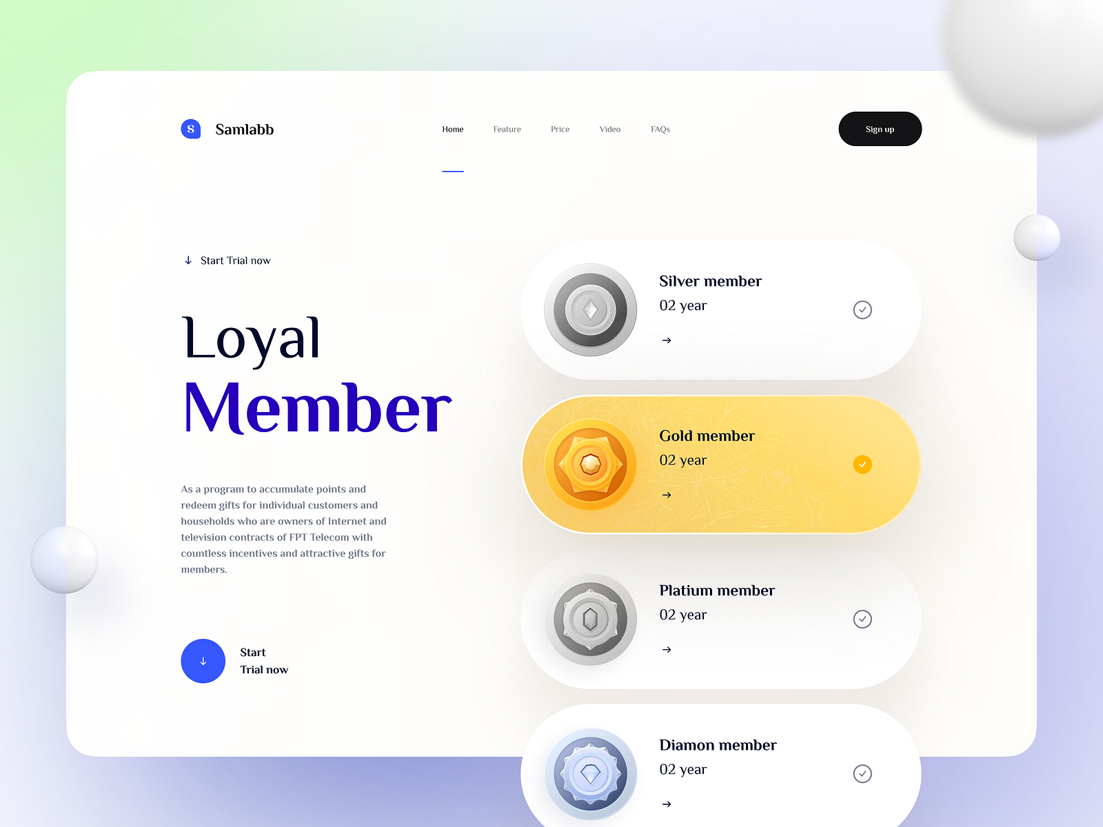 Loyal Member landing page by Hung Nguyen on Dribbble