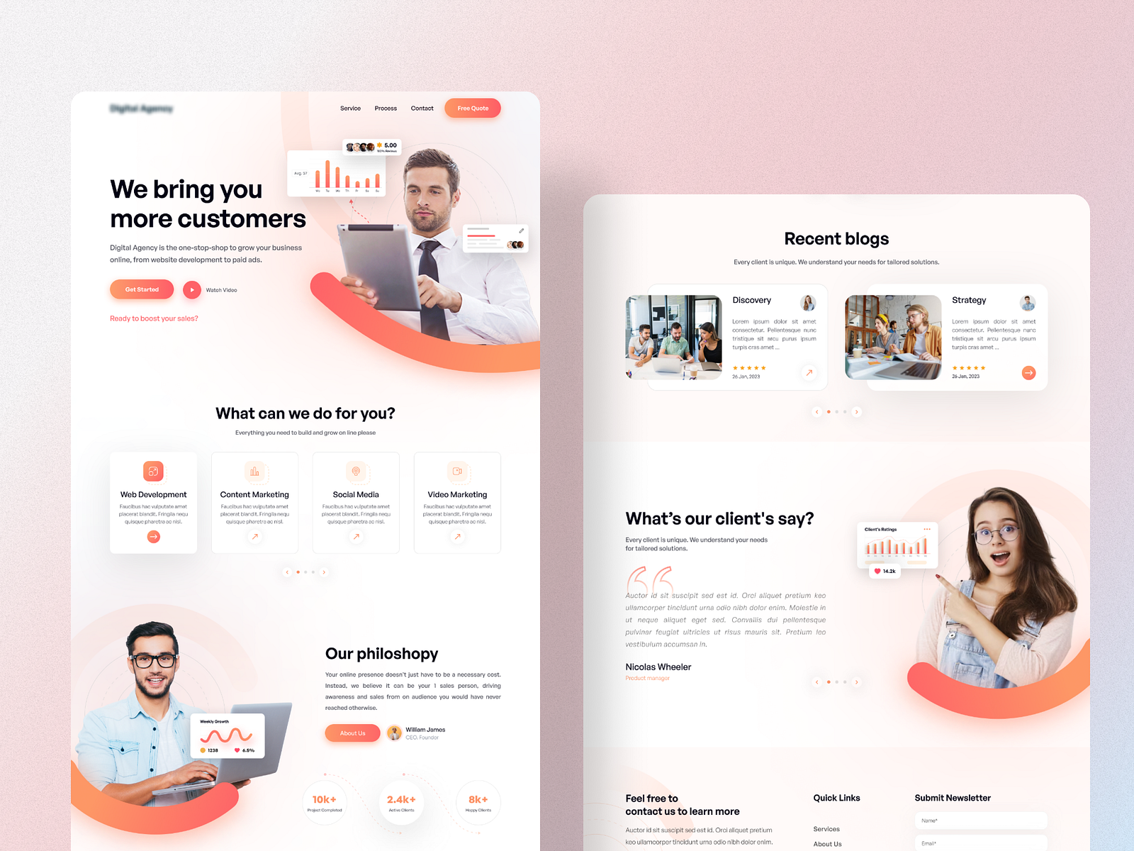 Digital Agency Website Design by Mithun 🔥 on Dribbble