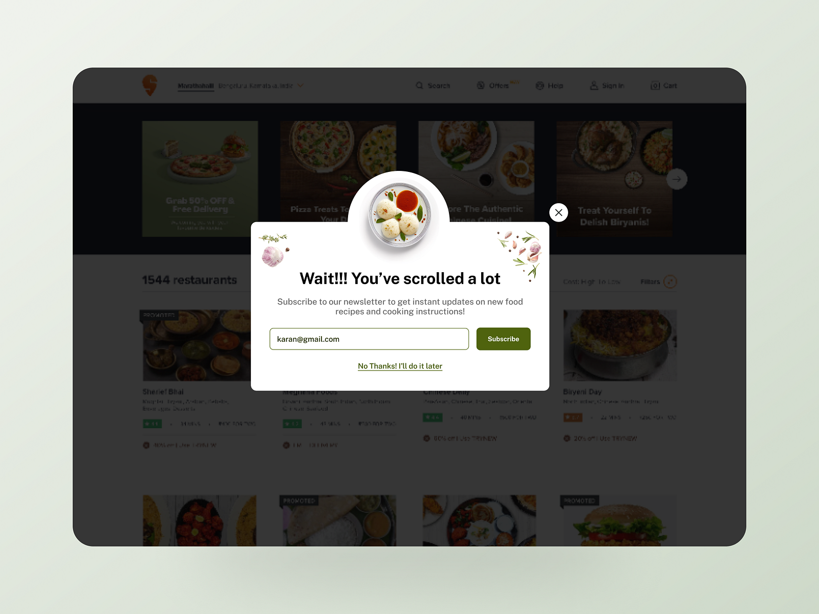 PopUp/ Overlay (Daily UI 016) by Karan Padhmanaban on Dribbble