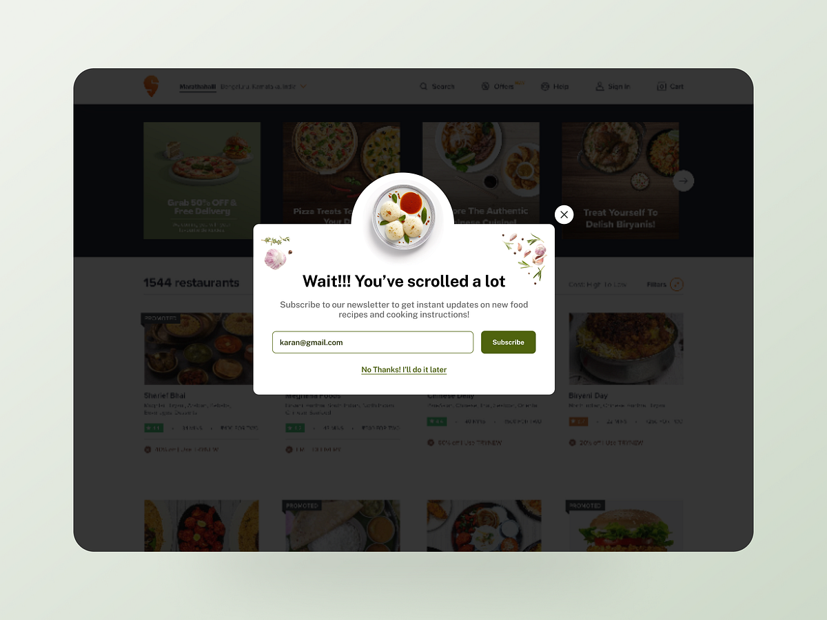 PopUp/ Overlay (Daily UI 016) by Karan Padhmanaban on Dribbble