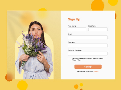 Daily UI #001- Sign Up Page by Arezou k1 on Dribbble