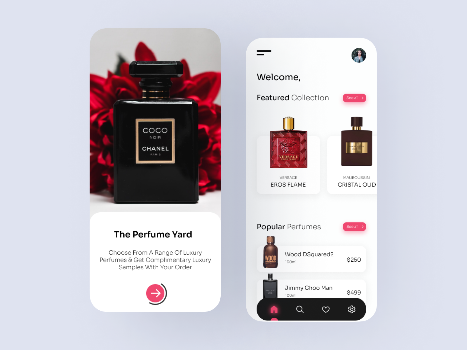 Perfume App UI Design by Moin on Dribbble