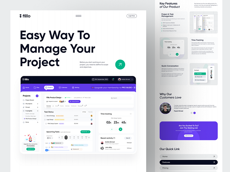 Project Management Web-Site by Filllo Design Agency on Dribbble