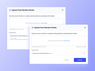 Upload File Modal by Tuesday on Dribbble