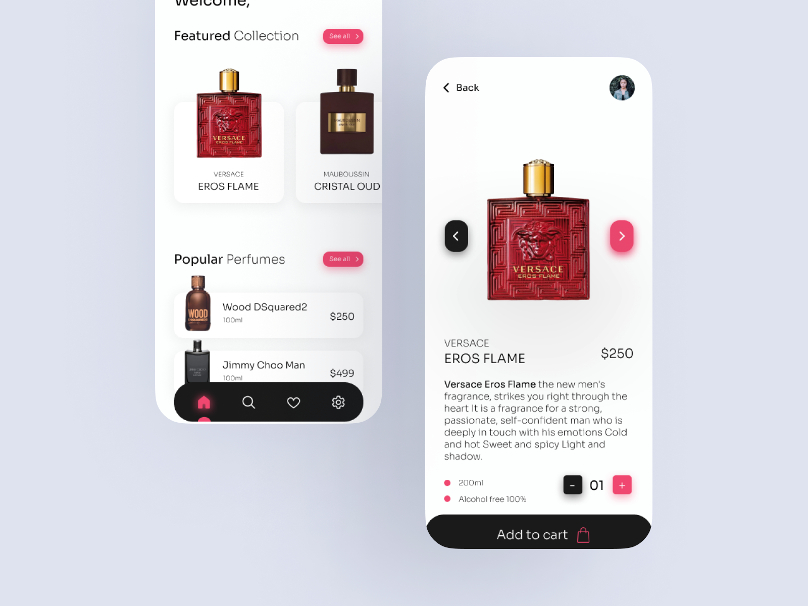 Perfume App UI Design by Moin on Dribbble
