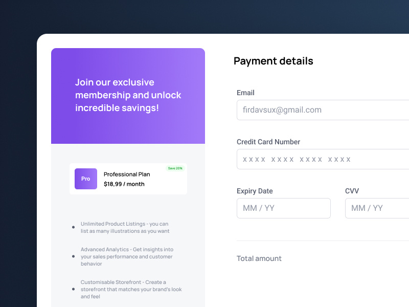 Browse thousands of Payment Page UI images for design inspiration ...