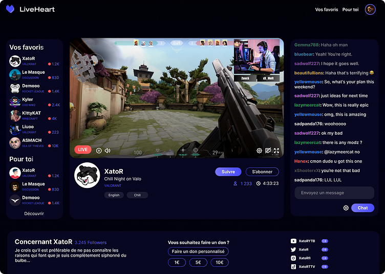 LiveStream UI by Jérémy Perz on Dribbble