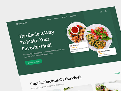 Cookpedia - Food Recipe Landing Page by Rima Dwi Novika for Nija Works ...