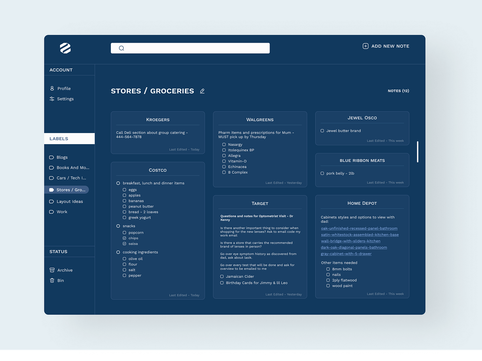 Note-taking App - Desktop by Geraldine Ezeocha on Dribbble