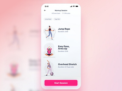 Health and Wellness Exercise Session UI by Steve on Dribbble