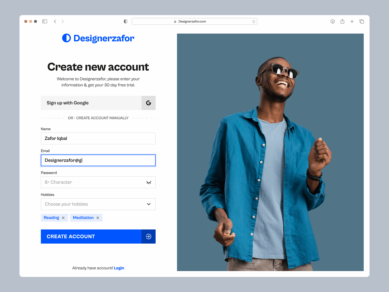Web Sign-Up Screen UI by Zafor Iqbal on Dribbble