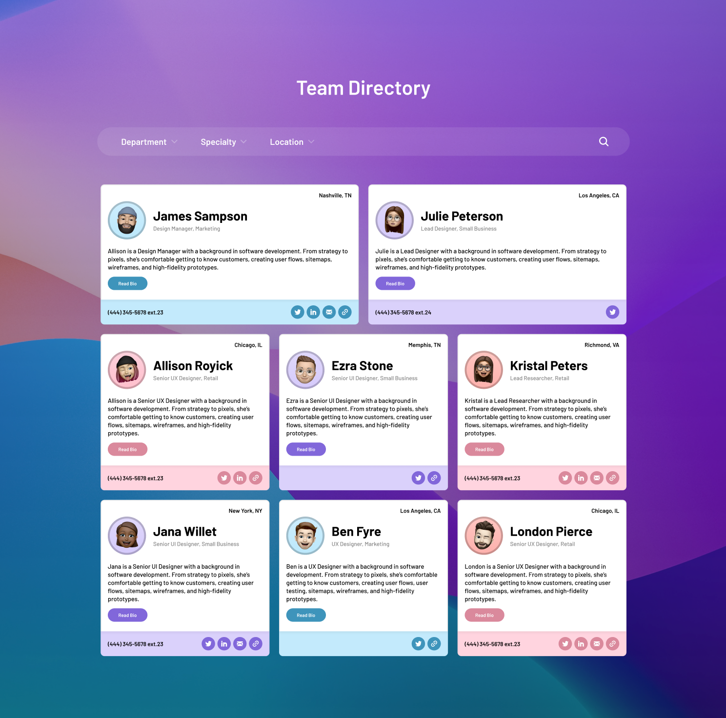 Exploring a Team Card Component for Figma by Jeremy Basham on Dribbble