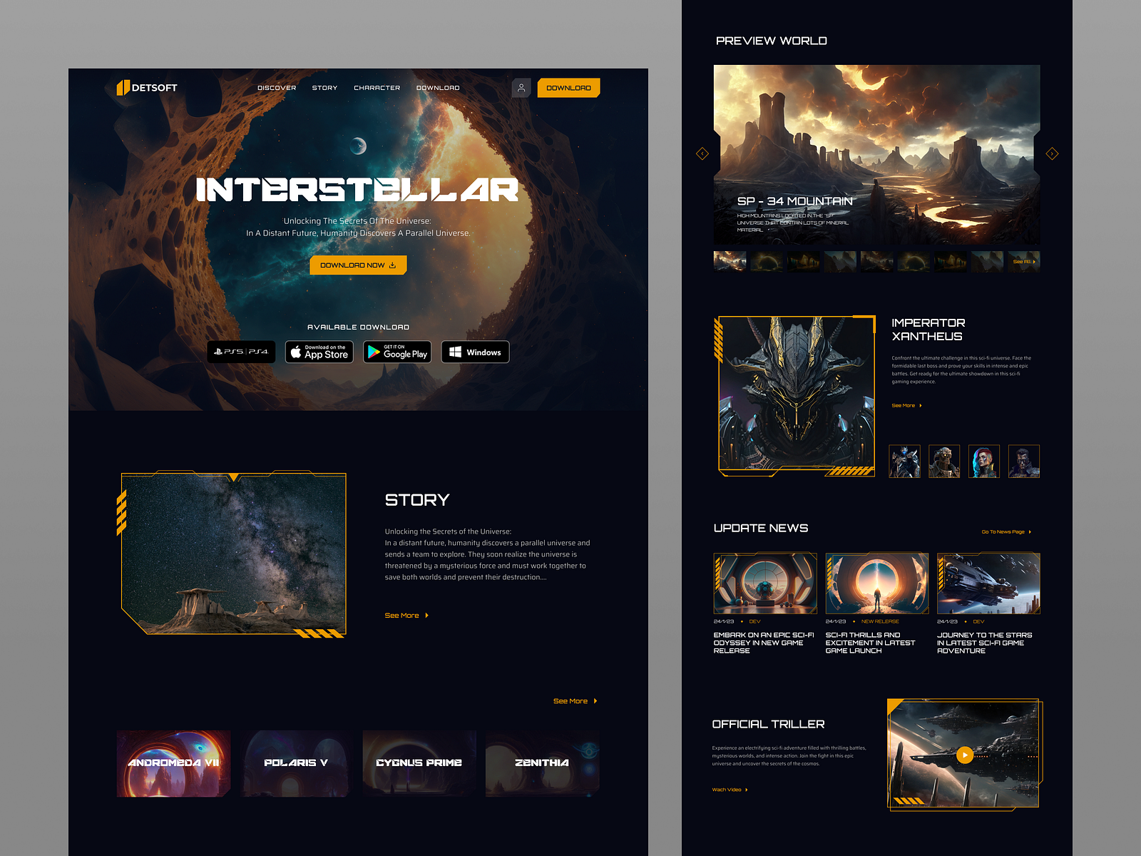 Interstellar- Game Landing Page by Jaisy Muhammad for SLAB Design ...
